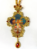 Antiochian Village :: Pectoral Crosses :: Pectoral Cross Crucifixion Red